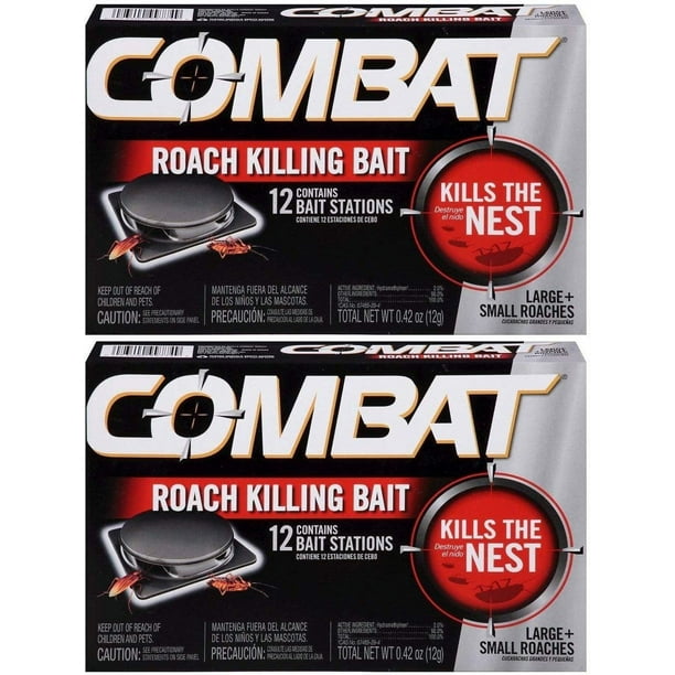 Combat Large and Small Roaches Killing Bait Stations, 12 Count (Pack of ...