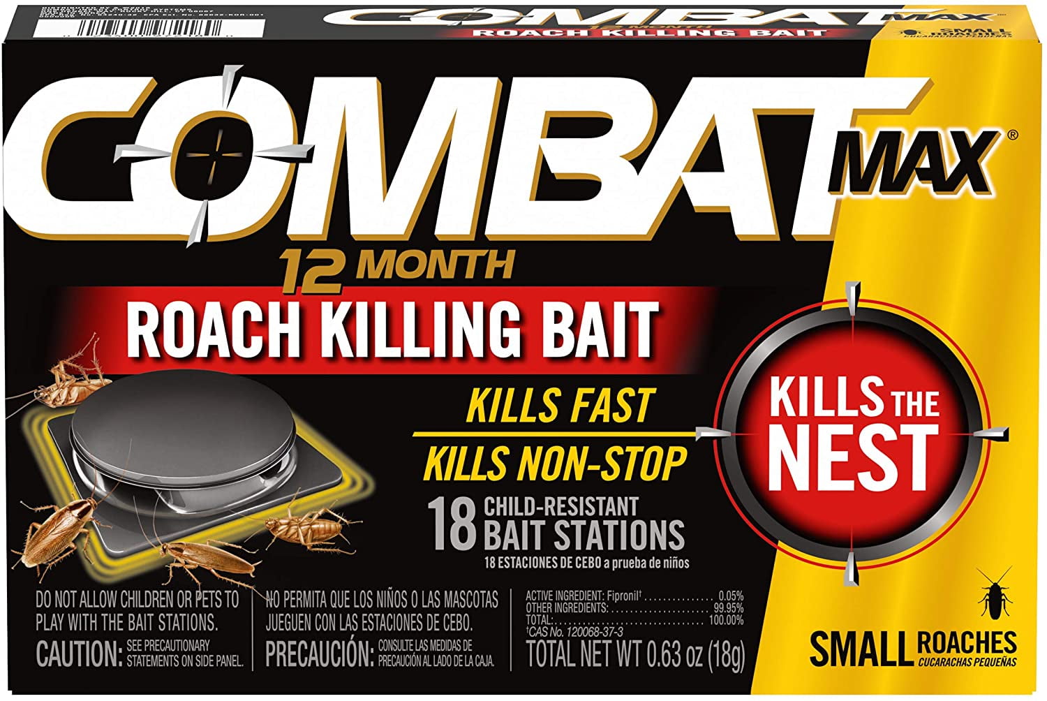 Combat Max 12 Month Roach Killing Bait, Small Roach Bait Station, Child ...