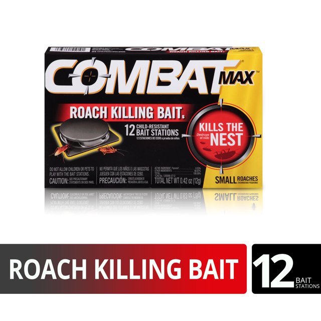 Combat Max Roach Killing Bait, Small Roach Bait Station, 12 Count ...