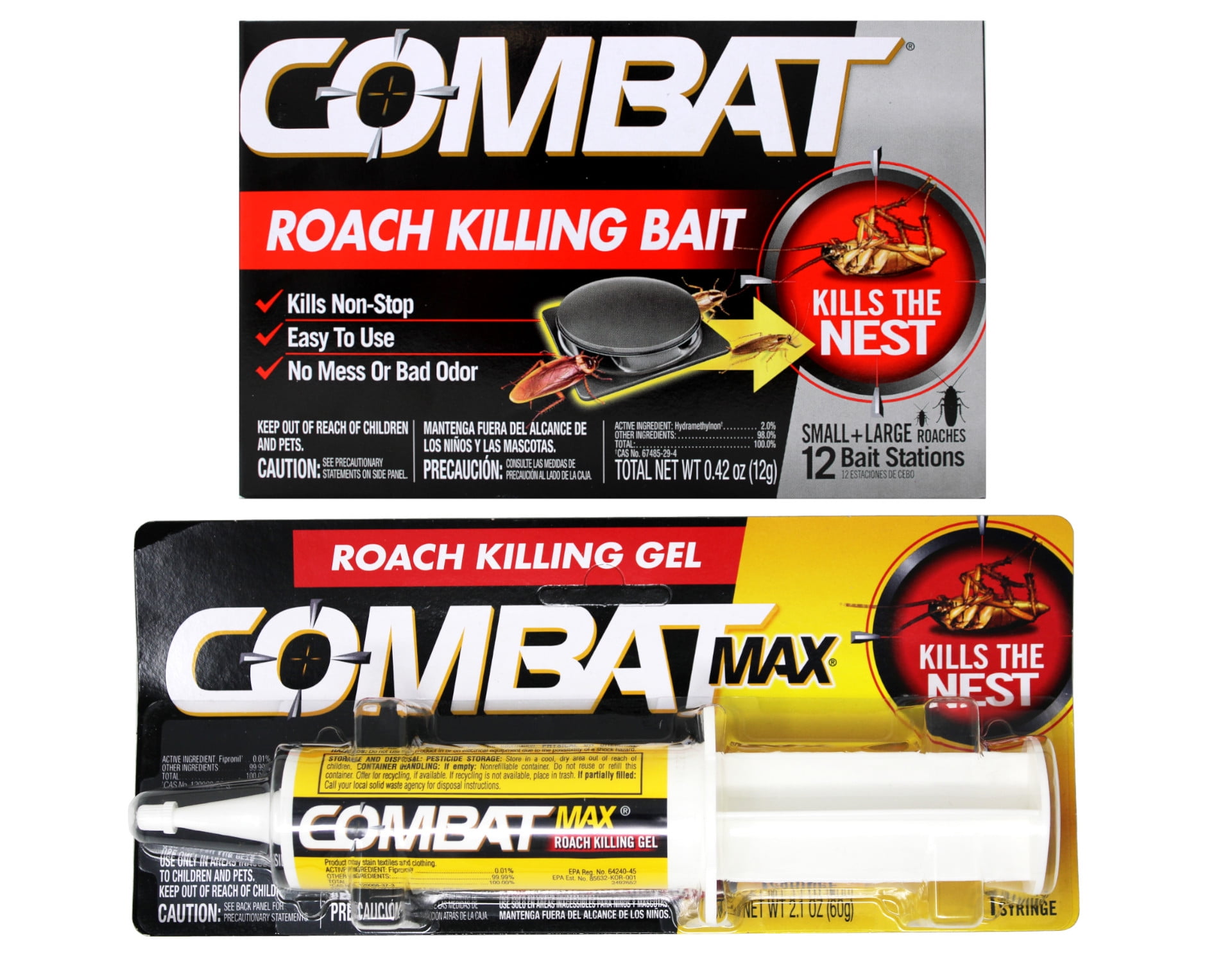 Combat Max Roach Killing Gel Syringe Indoor and Outdoor Use Syringe, 2. ...