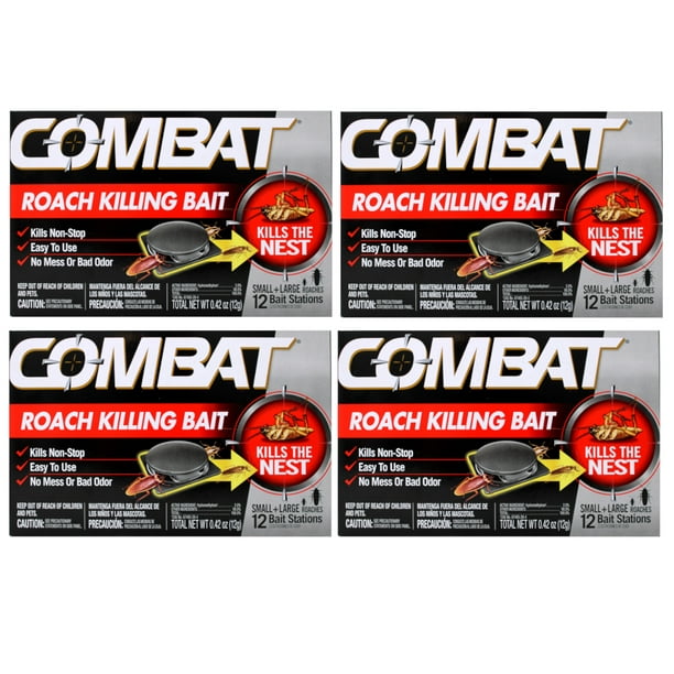 Combat Roach Killing Bait Stations for Small and Large Roaches, 12 ...