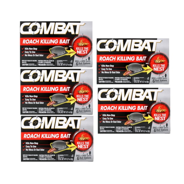 Combat Roach Killing Bait Stations for Small and Large Roaches, 6 Count ...