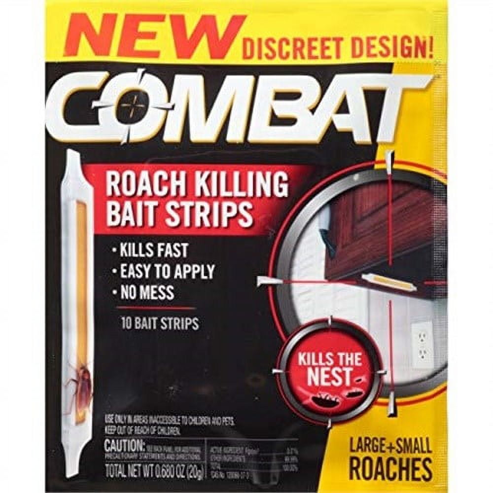 Combat Roach Killing Bait Strips Large & Small Roaches (Pack Of 1 ...