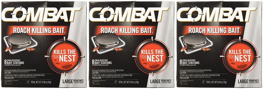 Combat Roach Killing MkDqw Bait, Large Roach Bait Station, 8 Count 3 ...