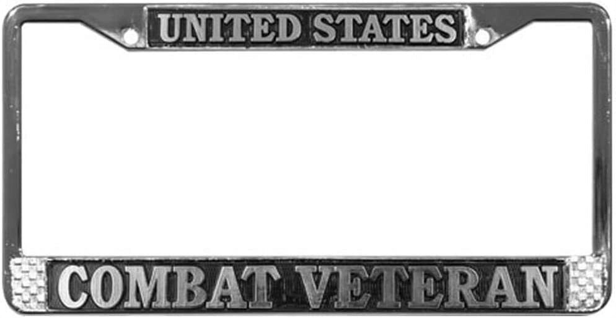Combat Veteran U.S. Marine Corps Chrome License Plate Frame Official ...