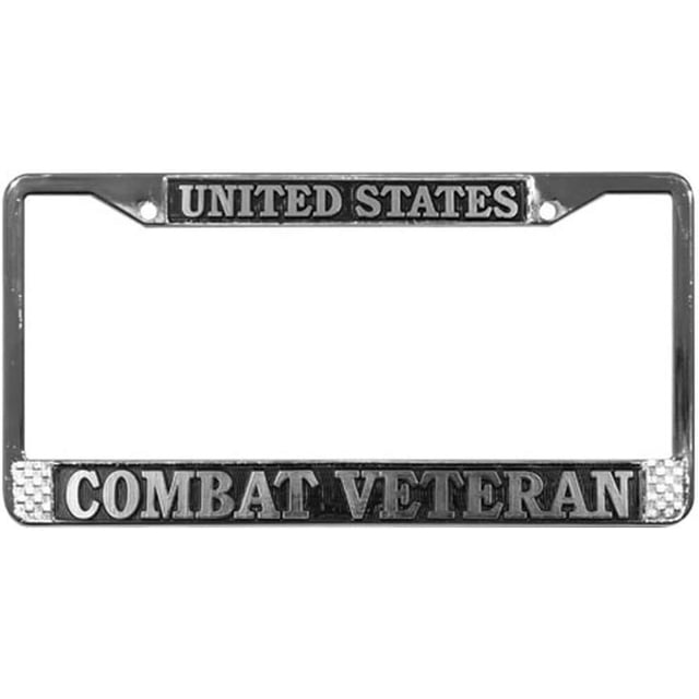 Combat Veteran U.S. Marine Corps Chrome License Plate Frame Official ...