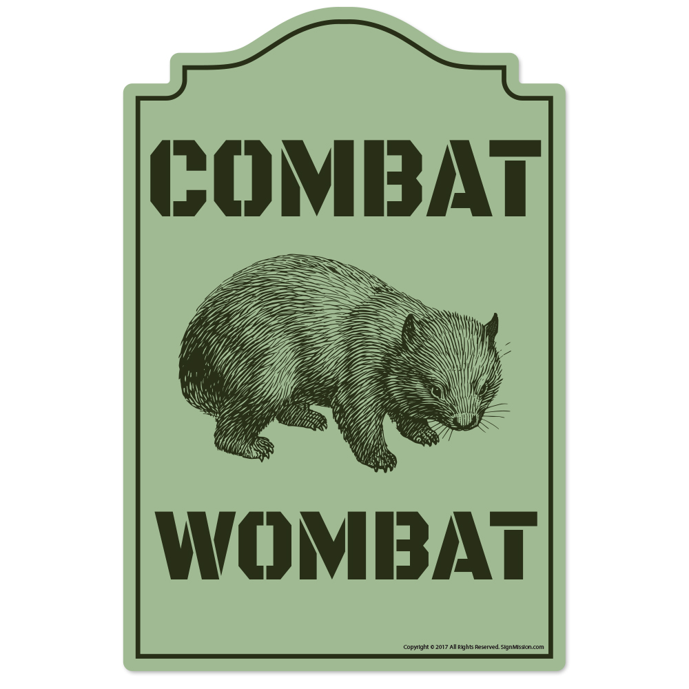 Combat Wombat Decal | Indoor/Outdoor | Funny Home Décor for Garages ...