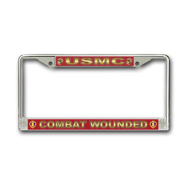 Combat Wounded' U.S. Marine Corps Purple Heart License Plate Frame ...