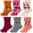 Long Pack of 6 Soft & Cozy Combed Cotton Crew Socks for Women, Colorful ...