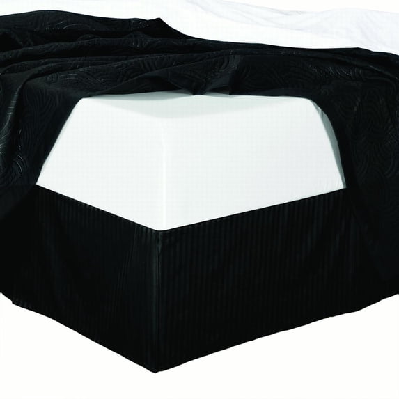 Combed Cotton Split Corners Damask Stripe Bed Skirts 300 Thread Count ...