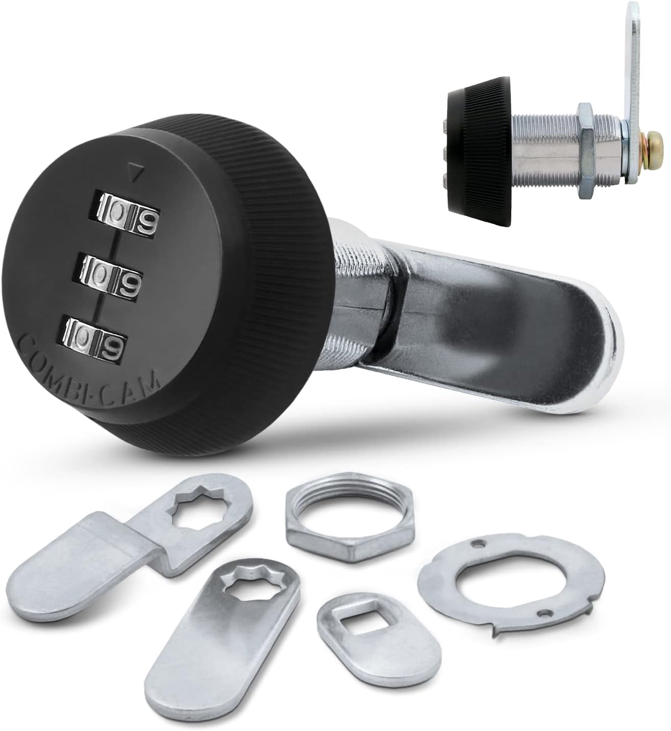 Combi-Cam Combinated Lock 7850R - Large Black Cam Lock | Keyless 3-Dial ...