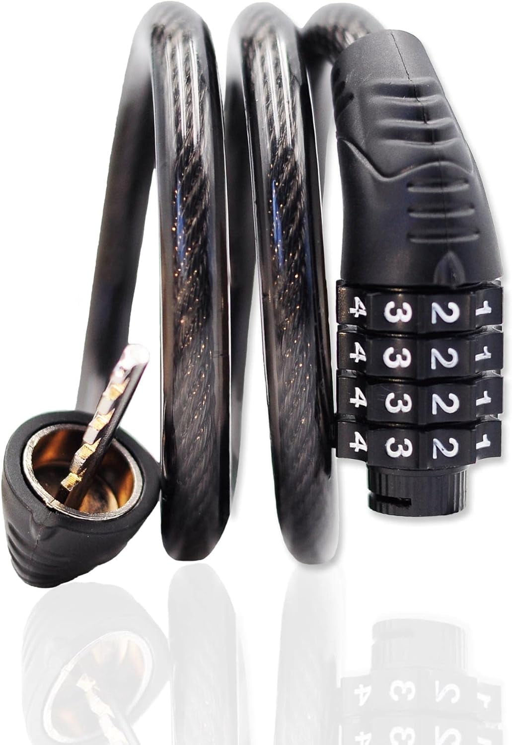 Combination Bike Cable Lock - 4 Digit, 32 inch Long Coiled Security ...