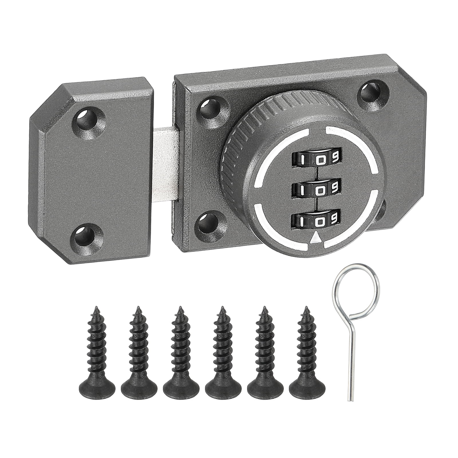 Combination Cabinet Latch Metal Keyless Drawer Locks, Gray - Walmart.com