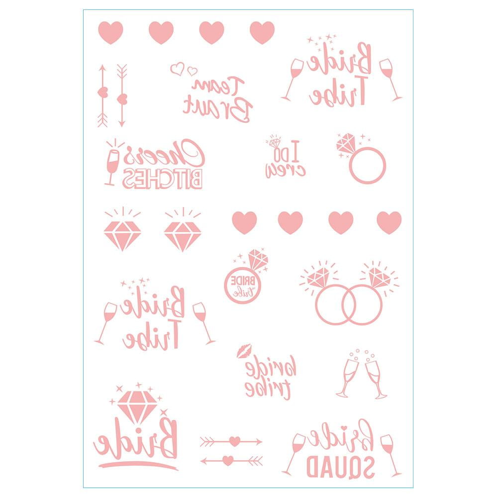 Combination Golden / Pink Team Bride Tattoo Sticker Bachelorette Party р
