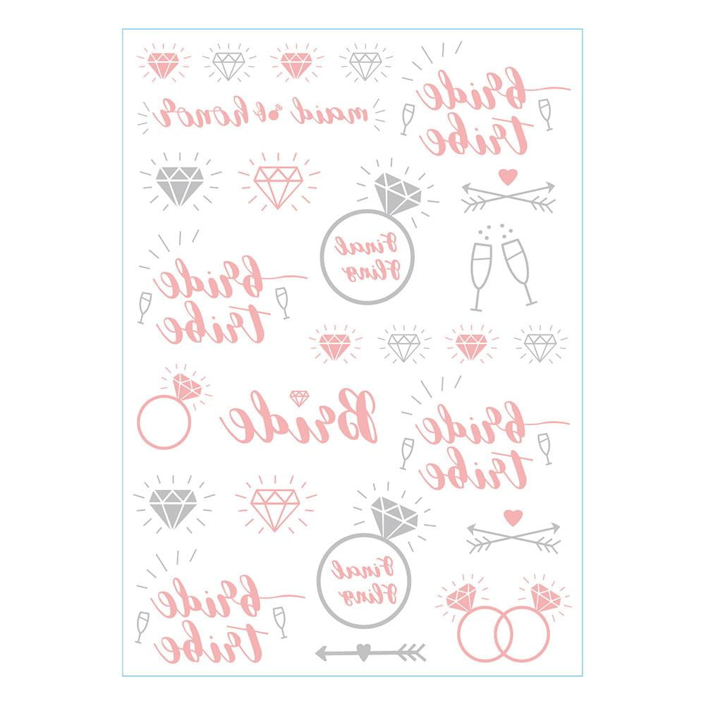 Combination Golden / Pink Team Bride Tattoo Sticker Bachelorette Party р