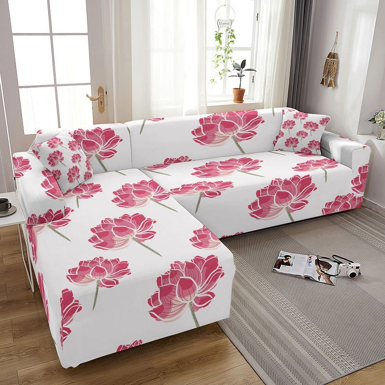 Combination L Shape Sofa Covers Beautiful Lotus Stretch Couch Cover For ...