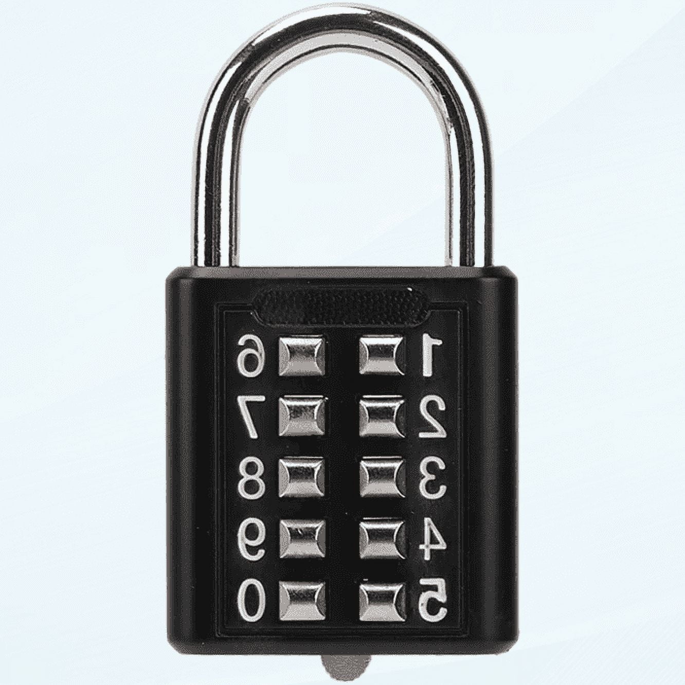 Combination Lock, 10 Digits Push Button Security Padlock Black Luggage ...
