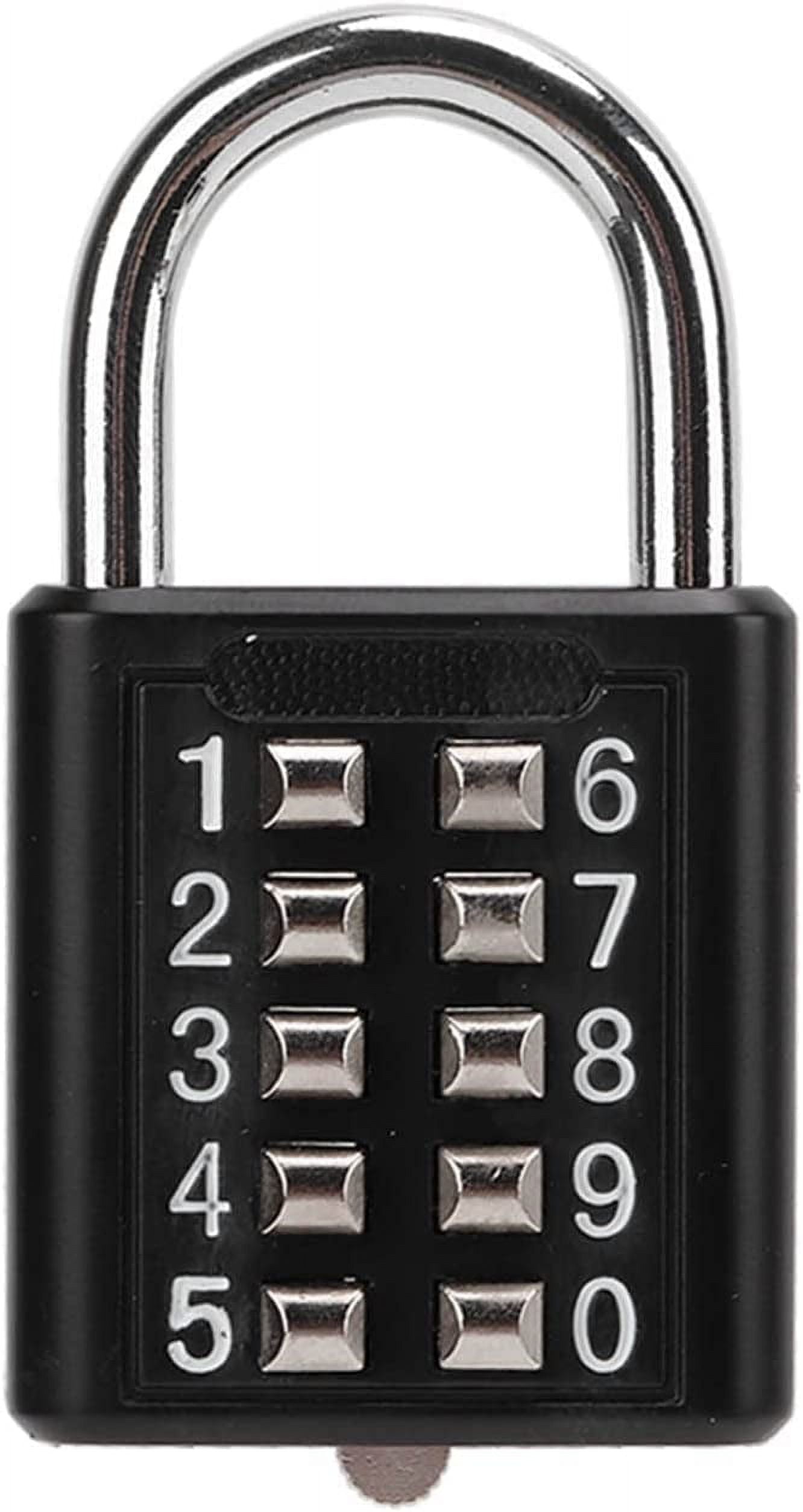 Combination Lock, 10 Digits Push Button Security Padlock Black Luggage ...