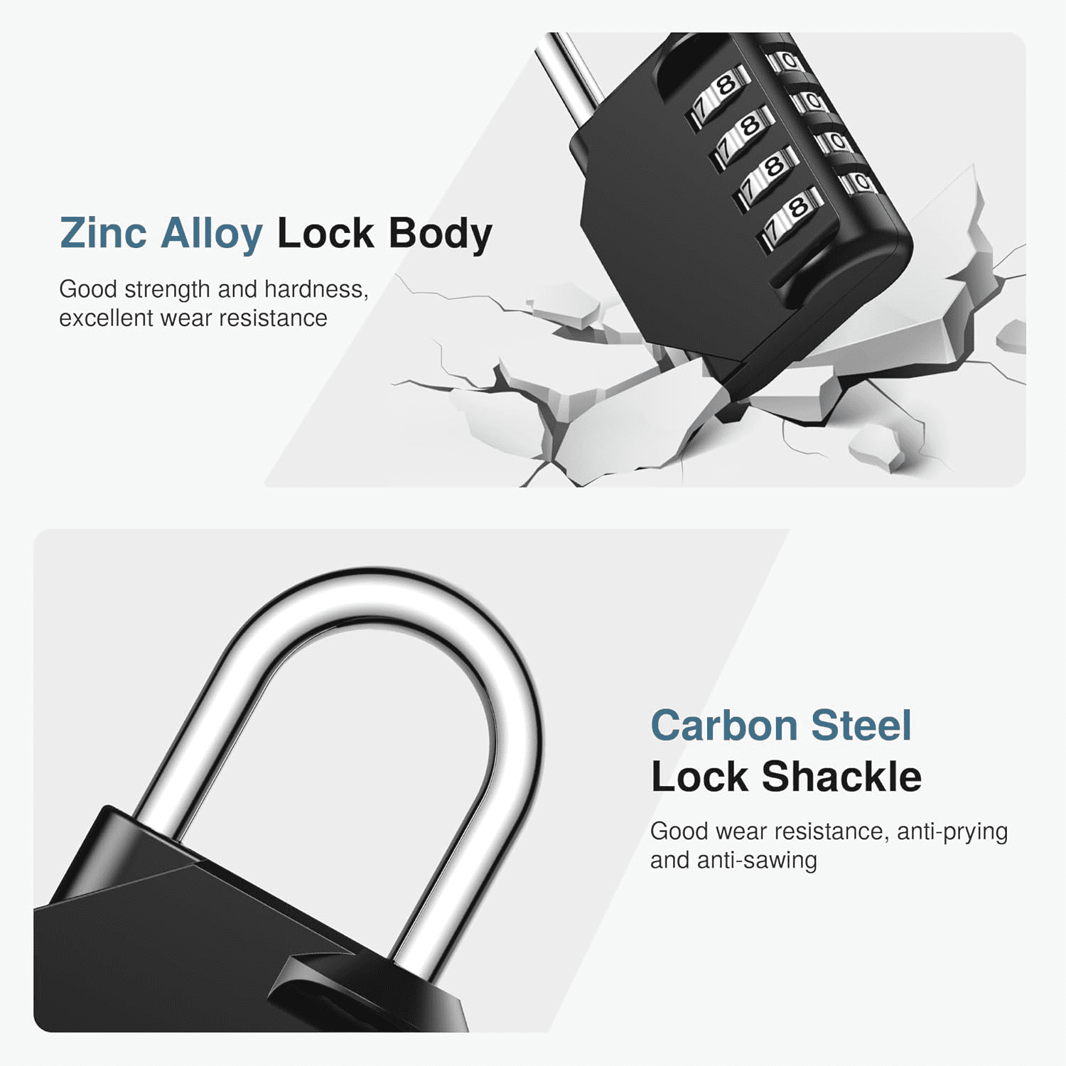 Combination Lock 10 Pack 4 Digit Waterproof Locker Locks Secure Outdoor ...