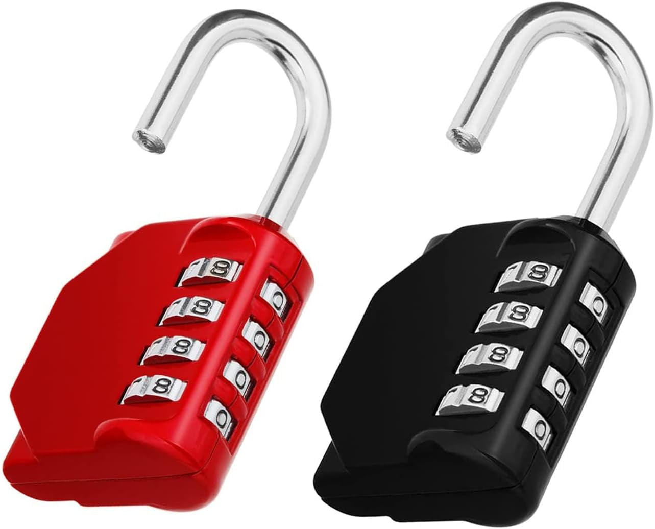 Combination Lock, 2 Four-Digit Outdoor Combination Padlock for Gym ...