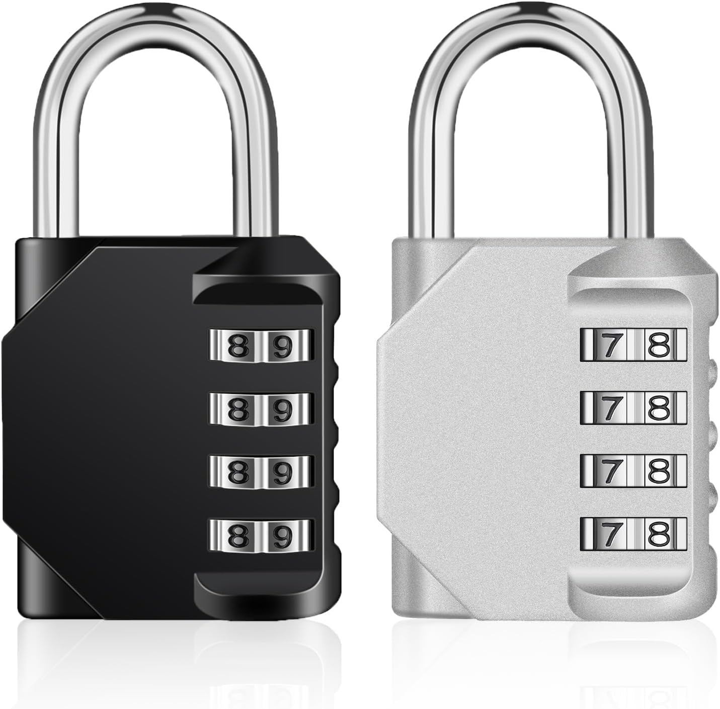 Combination Lock 2 Pack, 4 Digit Outdoor Combination Padlock for Gym ...