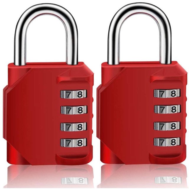 Combination Lock 2 Pack Waterproof Resettable 4 Digit Padlock for ...