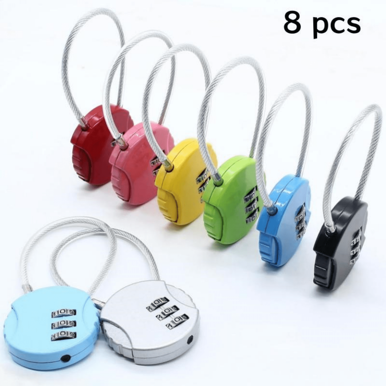 Combination Lock 3 Digit Small Combo Luggage Number Cable Padlock ...