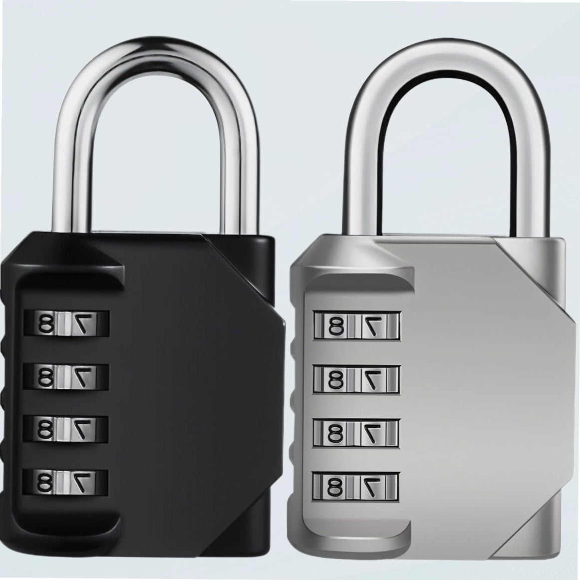 Combination Lock, 4 Digit Combination Padlock, Resettable Combination ...