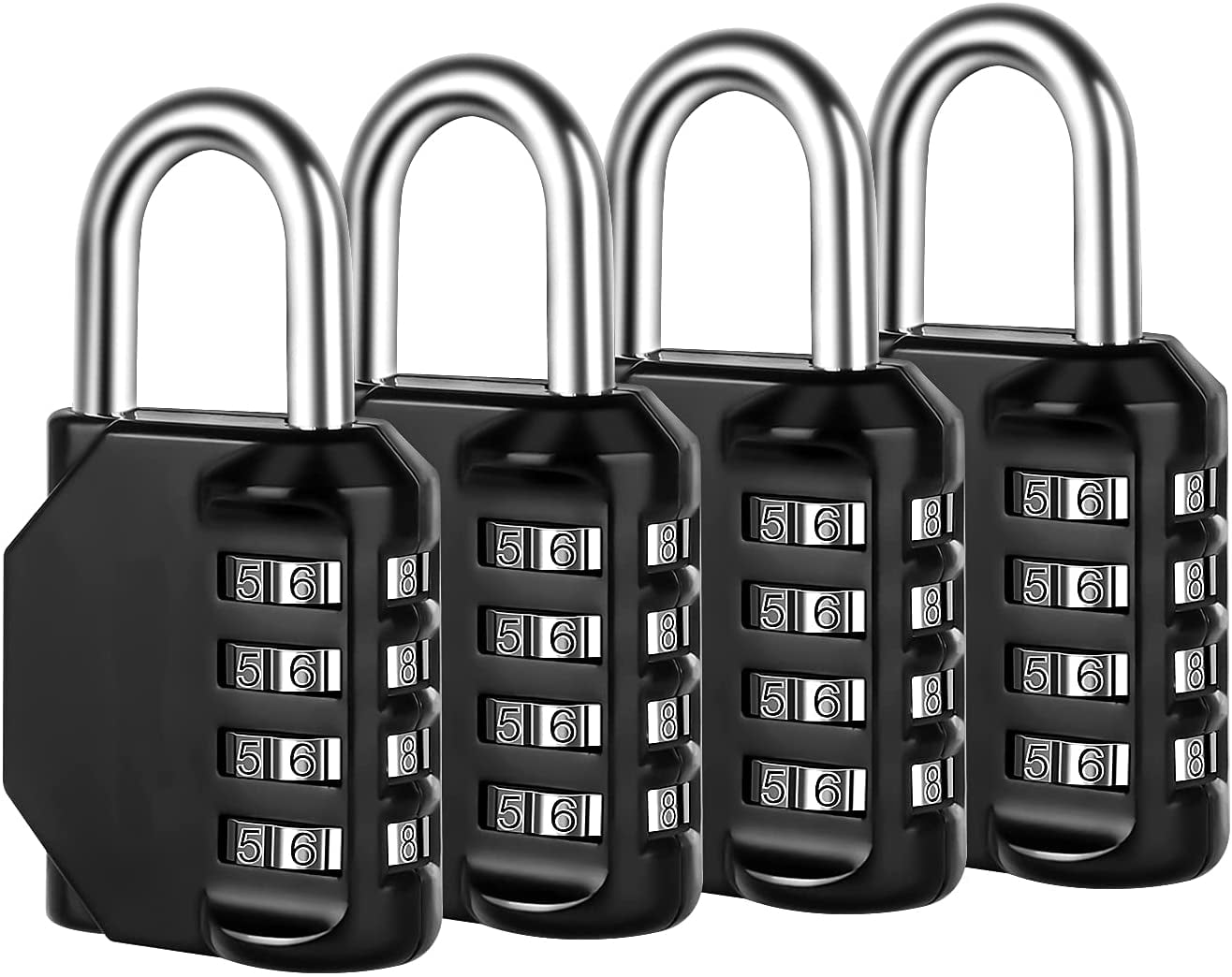 Combination Lock, 4 Digit Combination Padlock for School Gym Sports ...