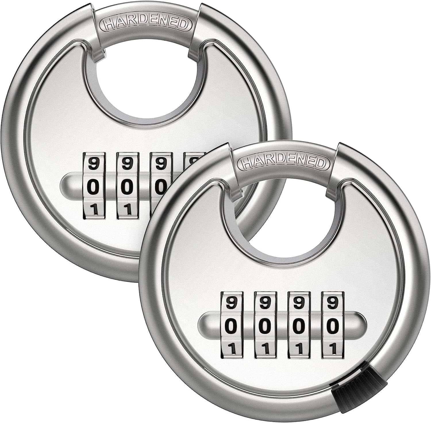 Combination Lock, 4 Digit Disc Padlock with Hardened Steel Shackle ...