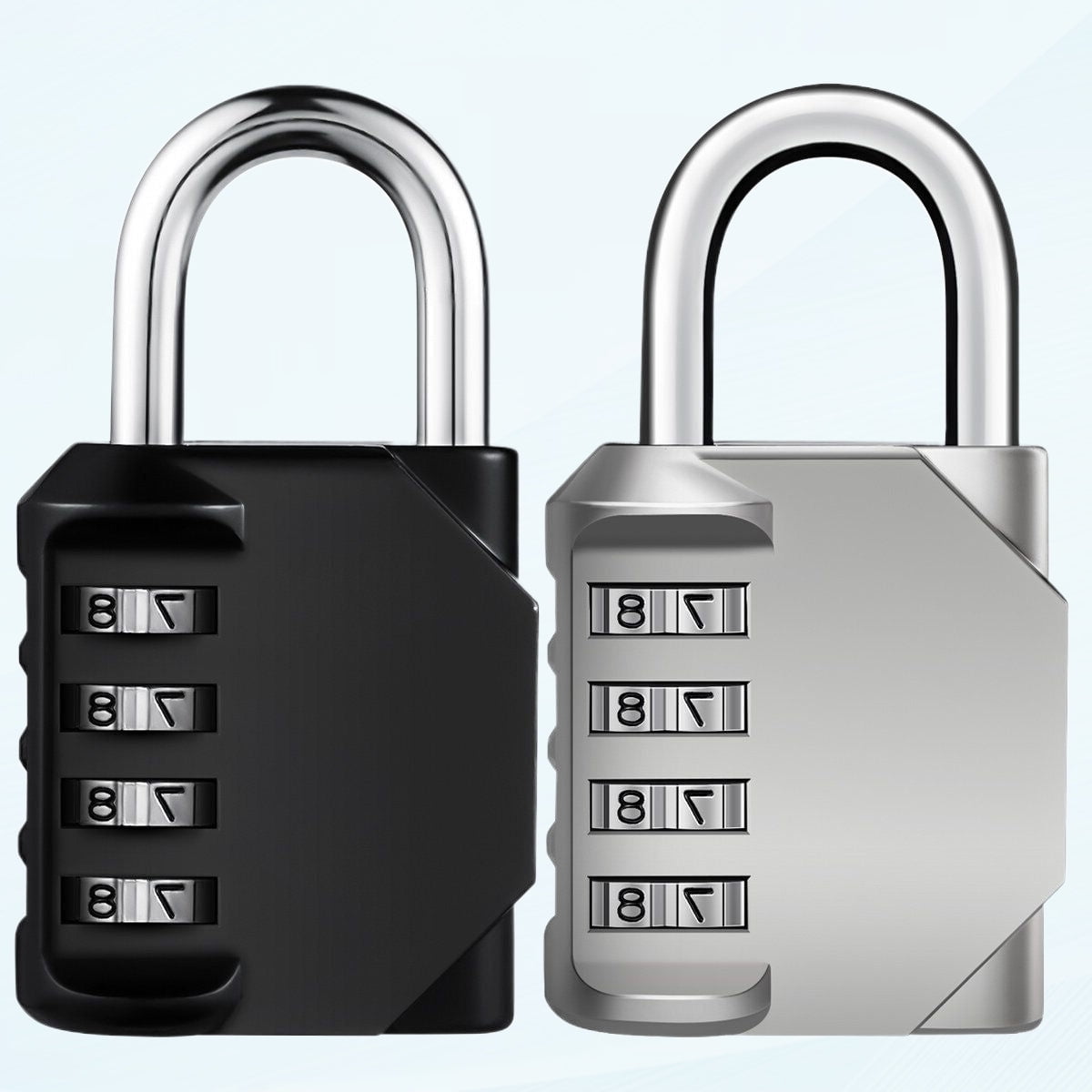 Combination Lock, 4 Digit Combination Padlock, Resettable Combination ...