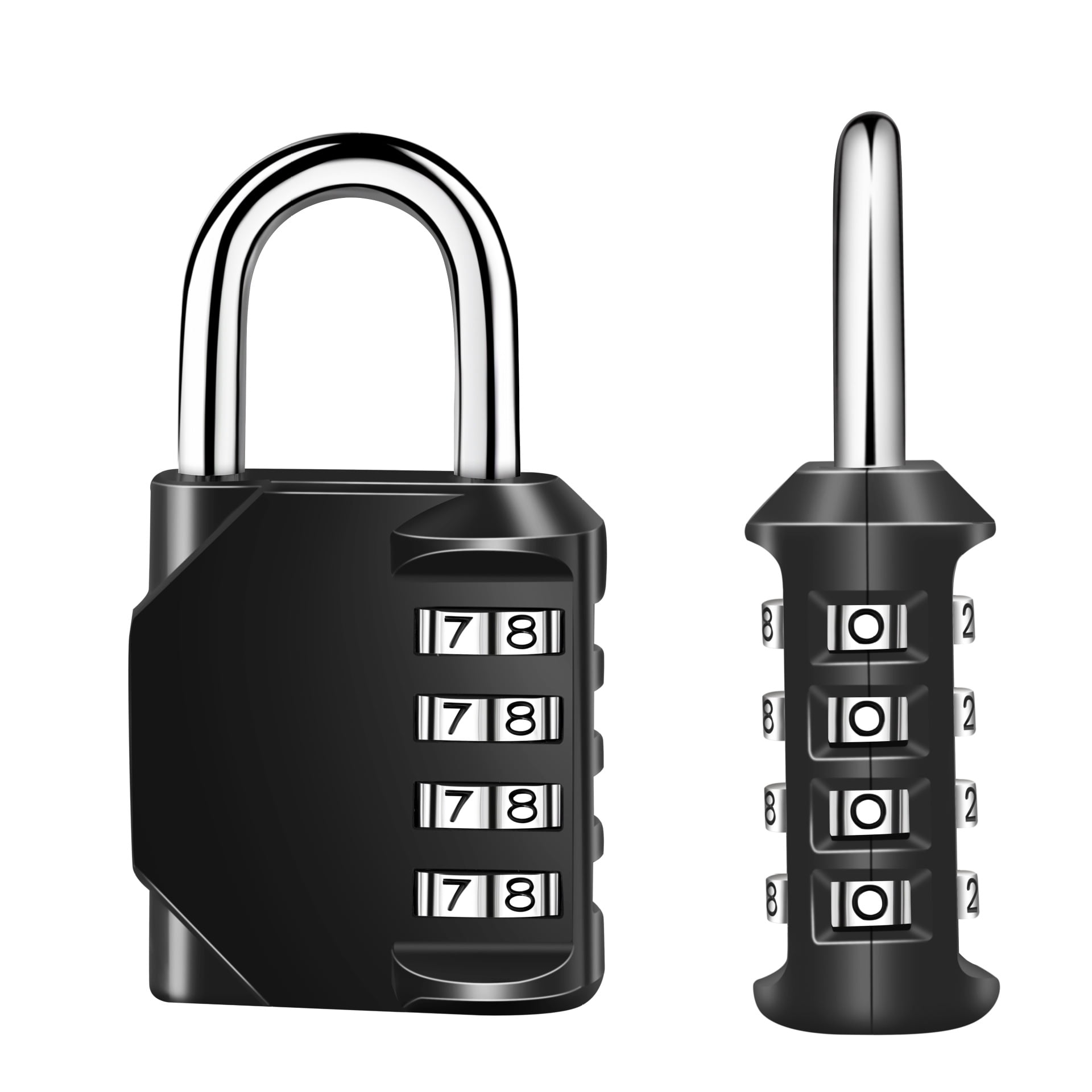 Combination Lock 4 Digit Padlock Resettable Weatherproof(1 pcs, black ...