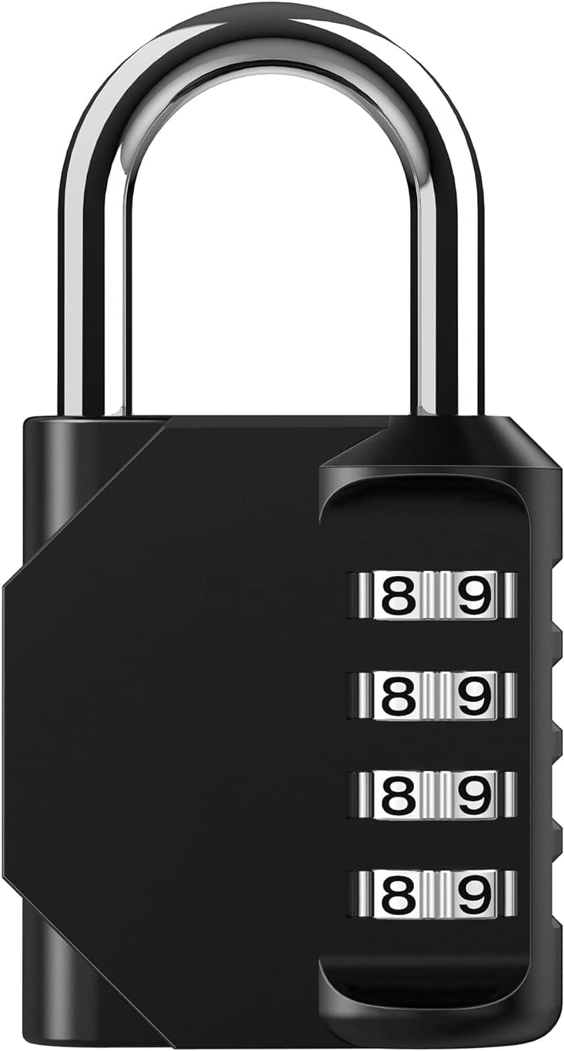 Combination Lock 4 Digit Padlock, for School Gym Locker, Sports Locker ...