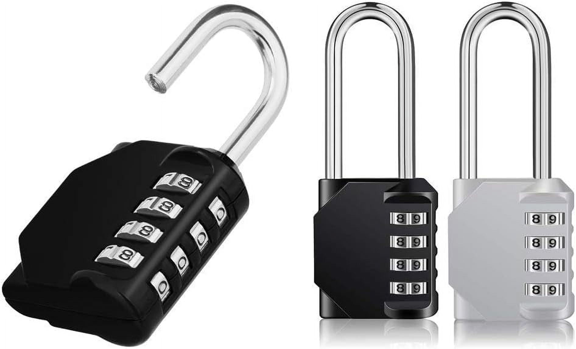 Combination Lock, 4 Digit Resettable Waterproof Padlock for School, Gym ...