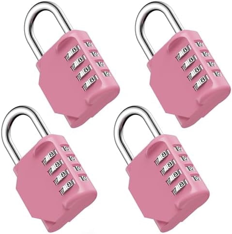 Combination Lock 4 Pack 4 Digit Waterproof Locker Locks Secure Outdoor ...