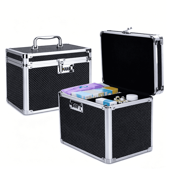 Trotianingyu, Combination Lock Box, 10x7.25x7.75 inch, Black - Walmart.com