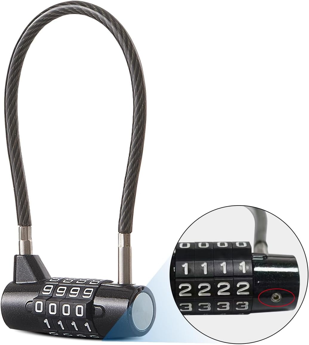 Combination Lock Cable Lock with 4 Digits Cabinet Lock with 7" Durable ...