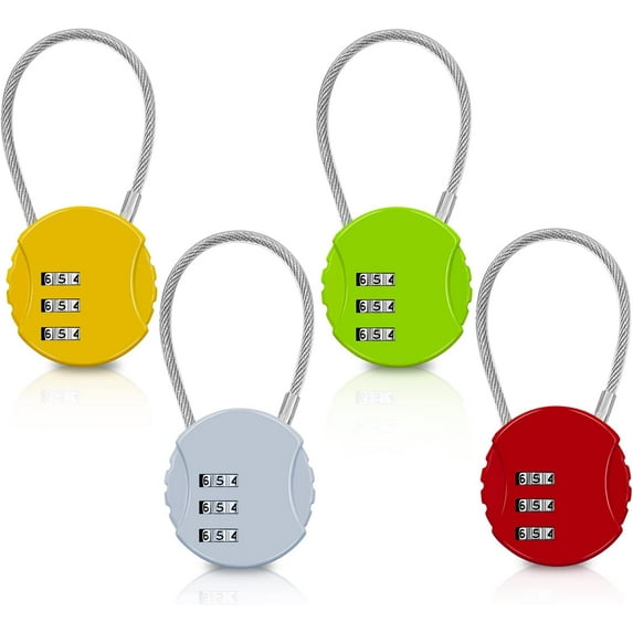 Combination Lock, Color Padlock, 3 Digit Mini Code Lock for Luggage ...