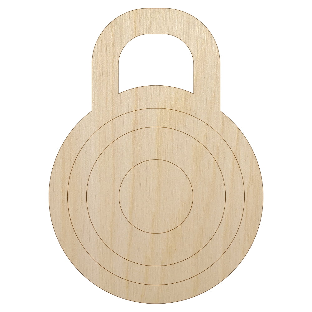 Combination Lock Doodle Wood Shape Unfinished Piece Cutout Craft DIY ...