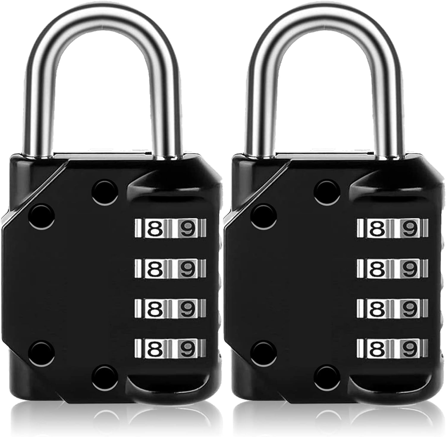 Combination Lock Resettable 2 Pack 4 Digit Outdoor Waterproof Combo ...