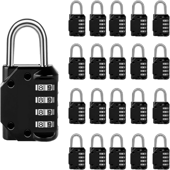 Combination Lock Resettable 20 Pack 4 Digit Outdoor Waterproof Combo ...