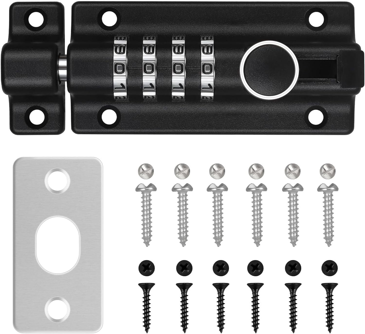 Combination Locking Bolt, 4 Digit Combination Door Security Slide Latch ...