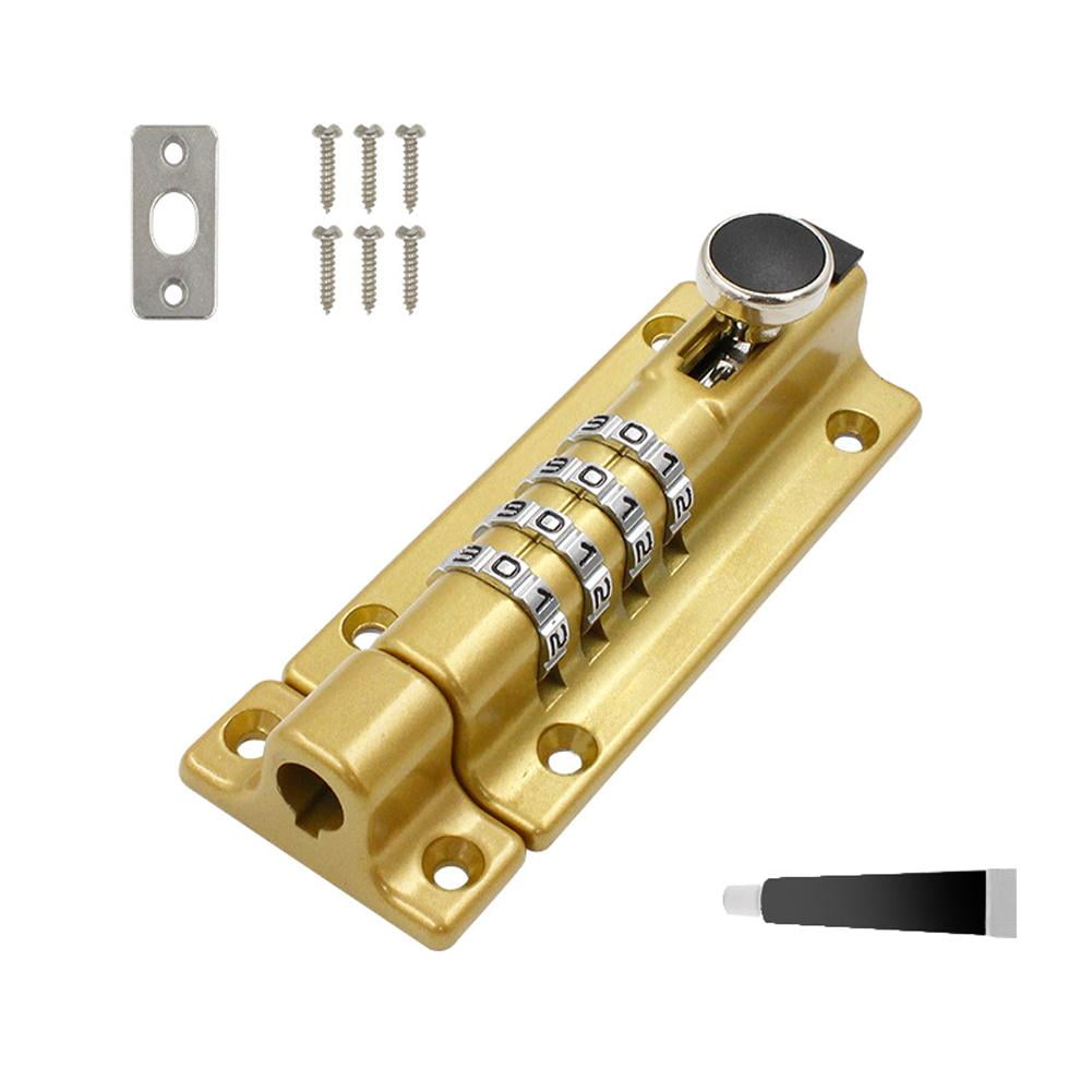 Combination Locking Bolt,4 Digit Combination Door Security Slide Latch ...