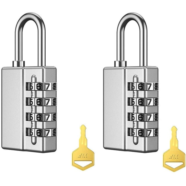 Combination Locks, 4 Digit Locks with Keys Combination Padlock for ...