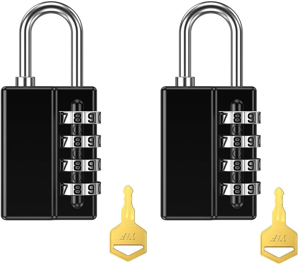 Combination Locks, 4 Digit Resettable Security Padlock with Keys Gate ...