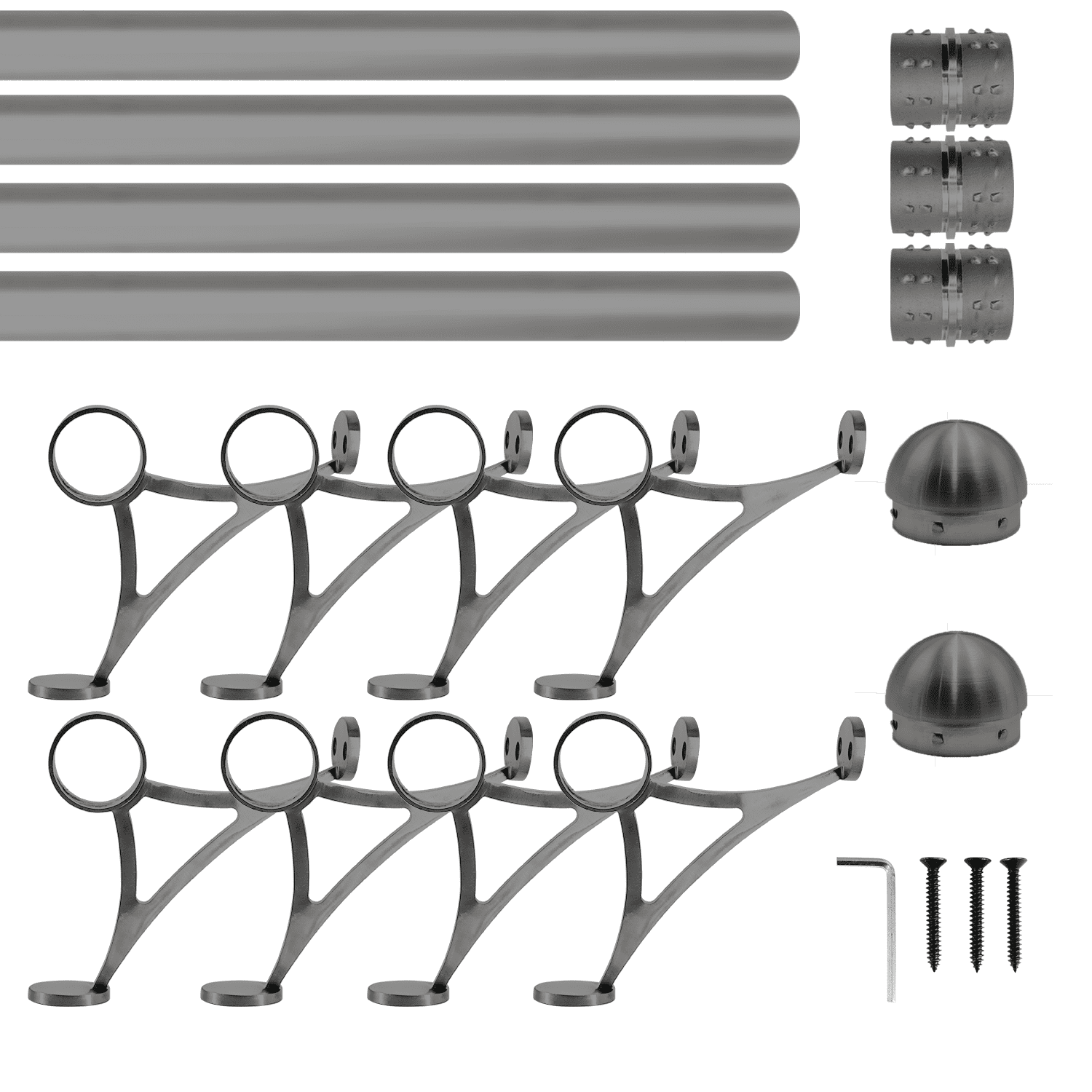 Combination Mount Foot Rail Kit, Dark Gray Finish Stainless Steel ...