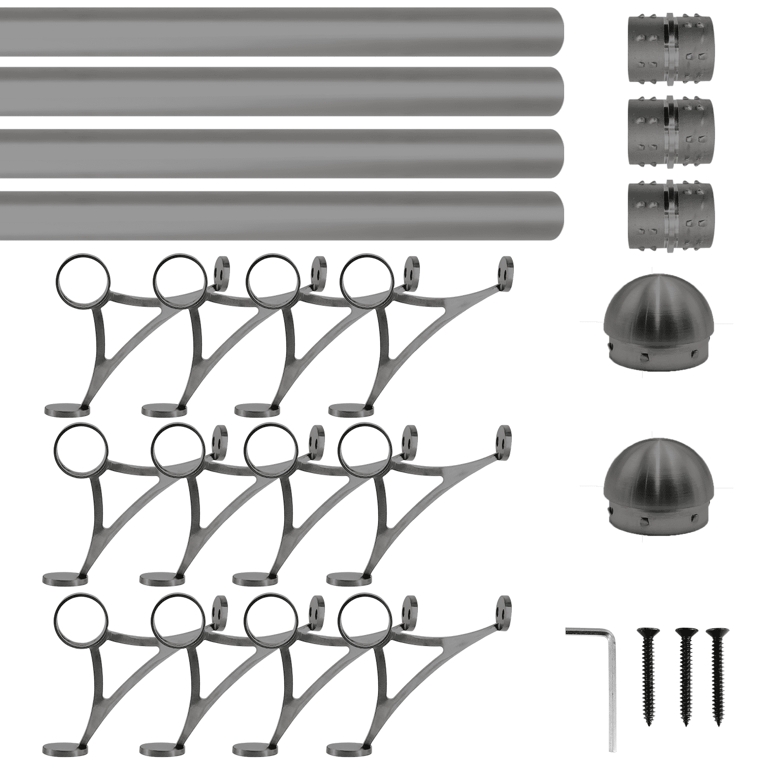 Combination Mount Foot Rail Kit, Dark Gray Finish Stainless Steel ...