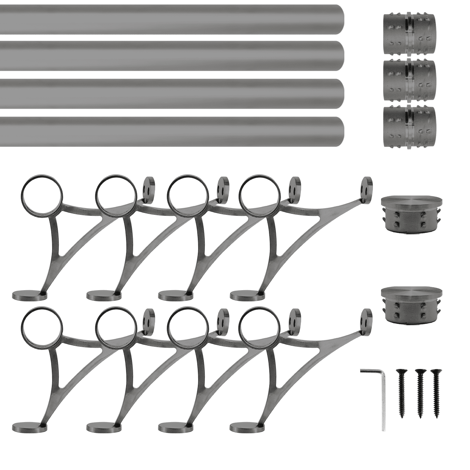 Combination Mount Foot Rail Kit, Dark Gray Finish Stainless Steel ...
