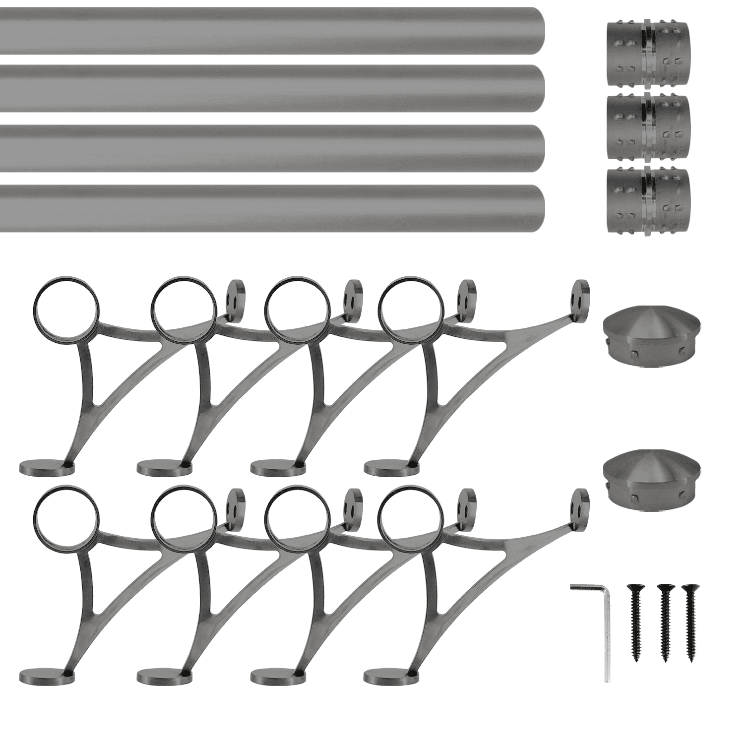 Combination Mount Foot Rail Kit, Dark Gray Finish Stainless Steel ...
