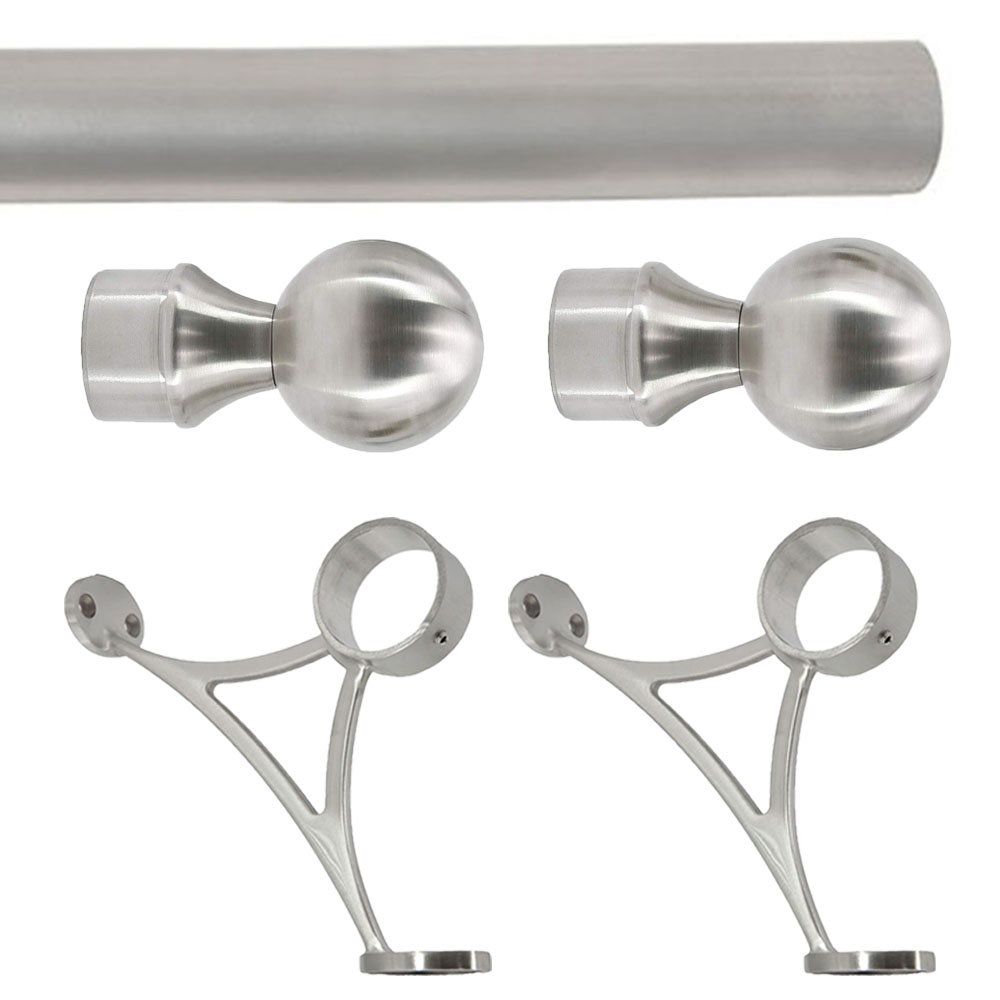 Combination Mount Foot Rail Kit Satin Brush Finish Stainless Steel Combination Mount Foot Rail Kit Satin Brush Finish Stainless Steel